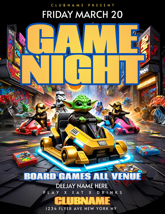 game night flyer Template | PosterMyWall