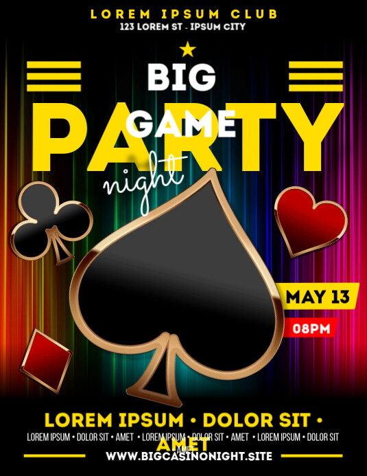Game Night Party Flyers Purple Glow Game Night Flyer Free Flyer