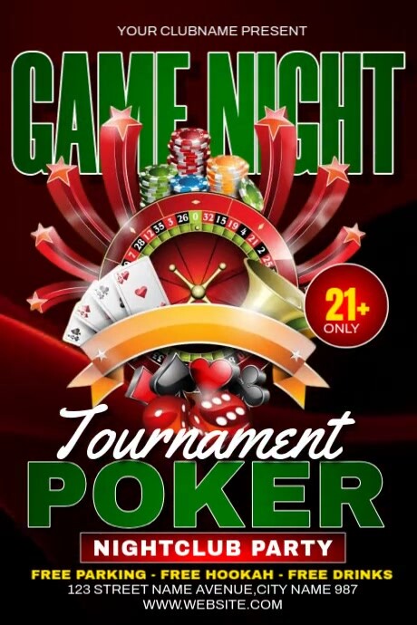 Game Night Poker Tournament Template | PosterMyWall