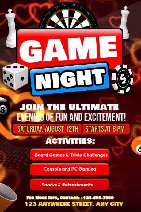 Plantilla de Game Night Poster | PosterMyWall