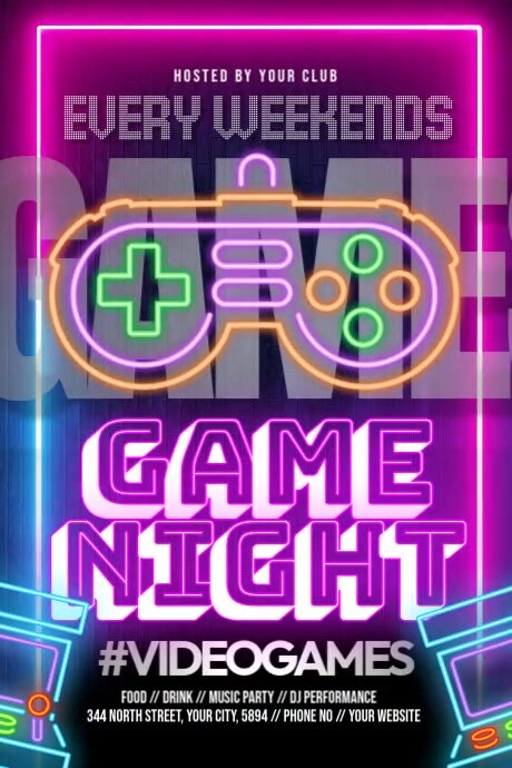 Game Night Video Games Template | PosterMyWall