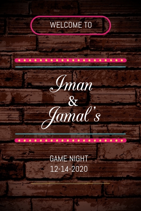 Game Night Welcome Sign | PosterMyWall