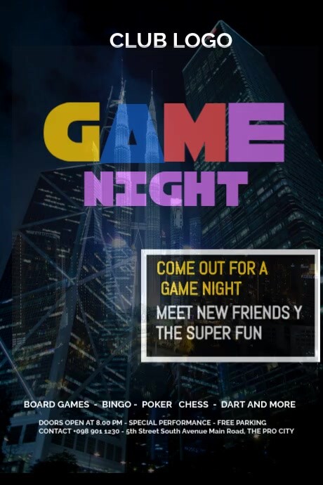 Copy of Game night. Poster. | PosterMyWall