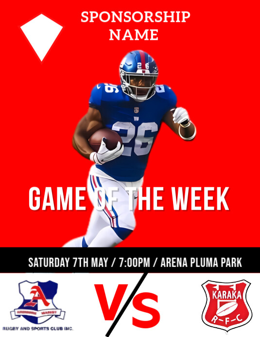 Game of the week fixtures design template | PosterMyWall