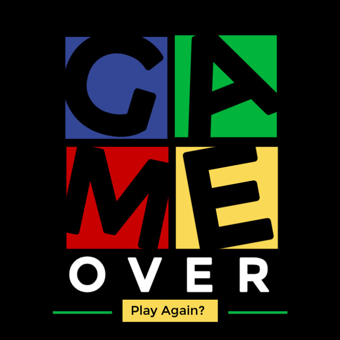 Copy of Game over Play again ? Typography Tshirt design | PosterMyWall
