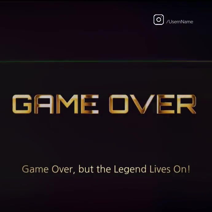 Game over template golden glitch black background | PosterMyWall