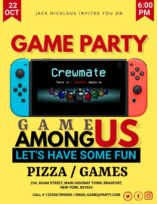 Game Party Flyer Template | PosterMyWall