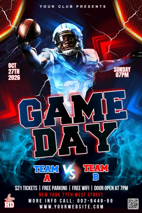 Modèle Game Week Football Flyer Template Poster | PosterMyWall