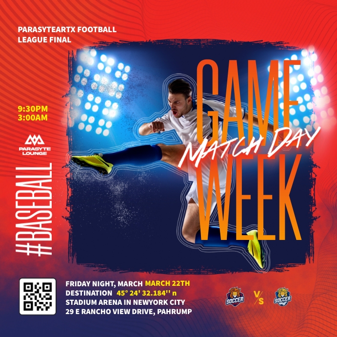 Game Week Match Day Template | PosterMyWall