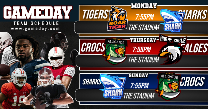 Gameday Team Schedule 2025 Template | PosterMyWall