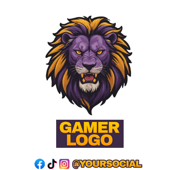 Plantilla de gamer logo, lion gamer, twitch stream (1) | PosterMyWall