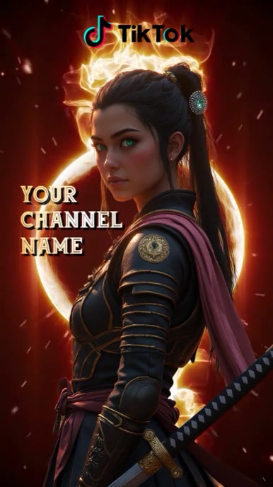 Gaming Female Warrior Tiktok Video Cover Design Template | PosterMyWall
