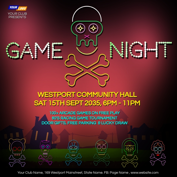 Gaming night invitation flyer Template | PosterMyWall