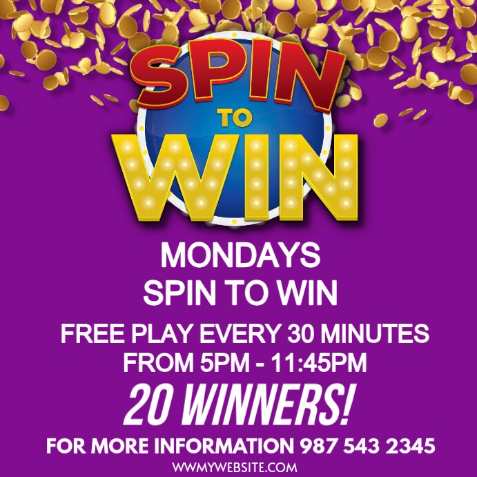 Gaming Spin the Wheel flyers, spin the wheel flyers, spin to win flyers ...