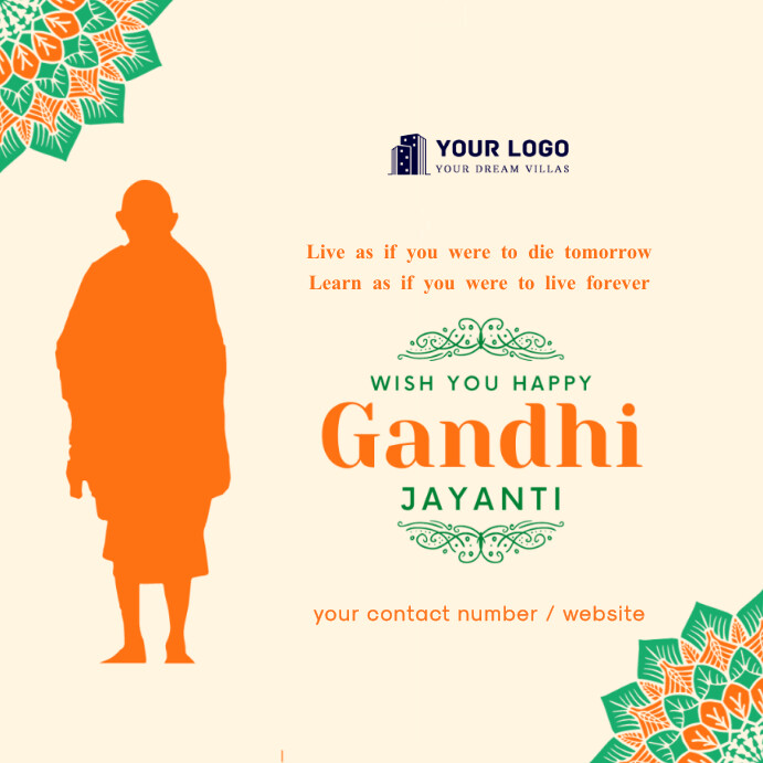Gandhi Jayanti Wishes Template | PosterMyWall
