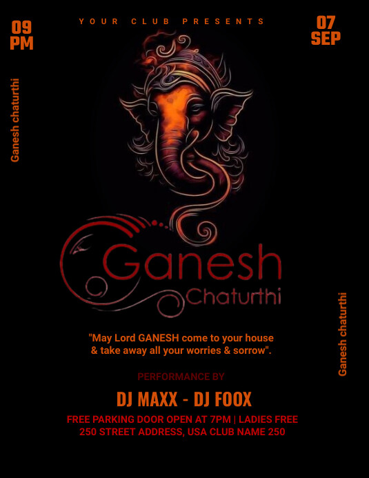 Ganesh Chaturthi Flyer (us Letter) Template | PosterMyWall
