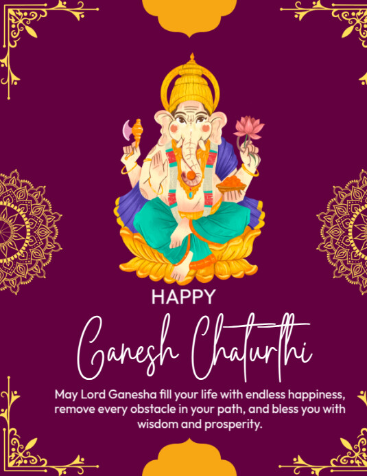 Ganesh Chaturthi flyer Template | PosterMyWall