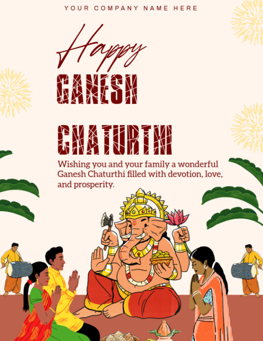 Ganesh Chaturthi flyer Template | PosterMyWall