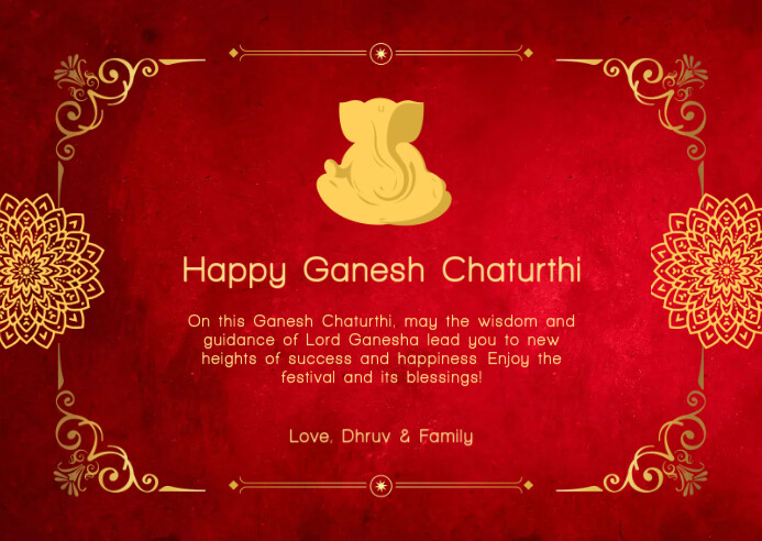 Ganesh Chaturthi Greeting Card Template | PosterMyWall