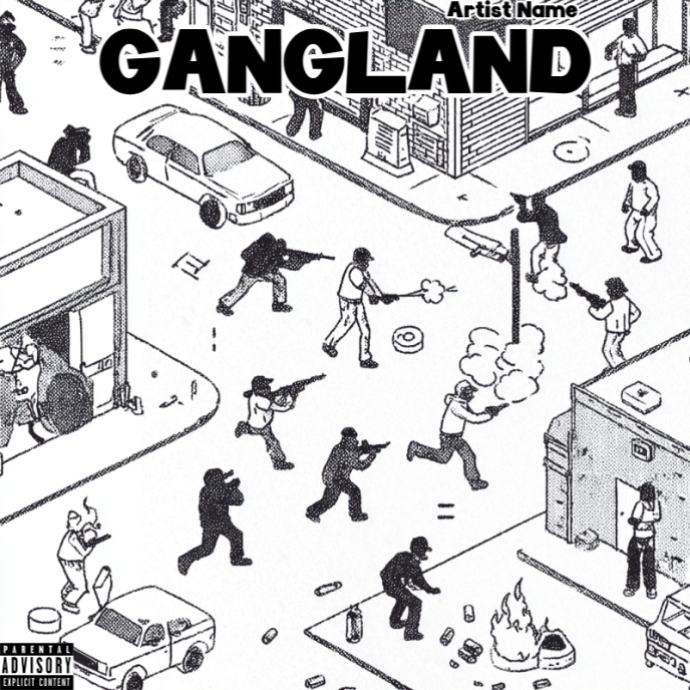 gang, shootout, rap trap album cover Templat | PosterMyWall