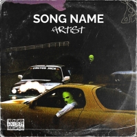 Black Abstract CD Album Cover Dark Video Template | PosterMyWall