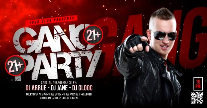 Gang Party Flaming Night Template | PosterMyWall