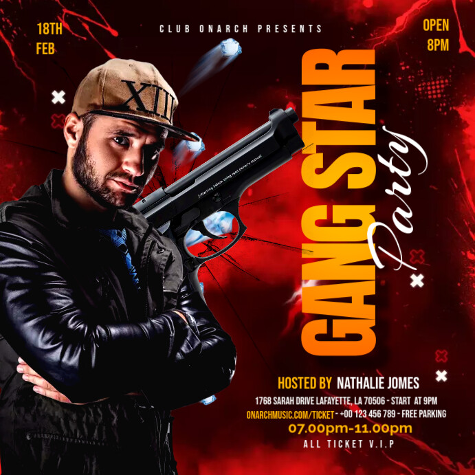 Plantilla de Gang Star Party | PosterMyWall