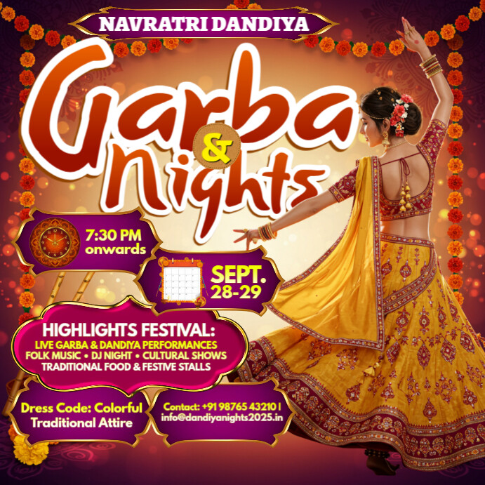 Copy of Garba Nights Filled With Colors | PosterMyWall