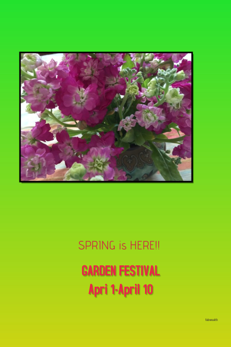 Garden Festival Poster #garedening #flowers #artbyshrsh Template ...