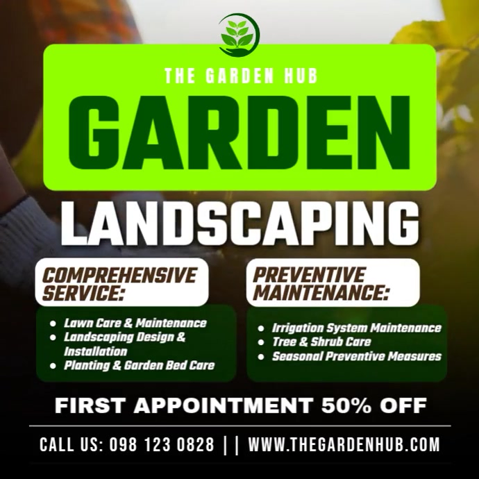 Garden Landscaping Services Template | PosterMyWall