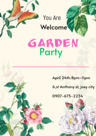 Garden party flyer design template | PosterMyWall