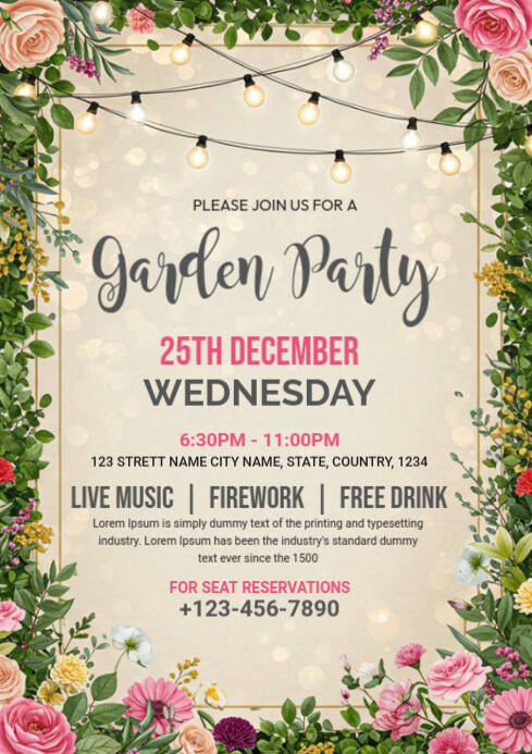 garden party flyer Template | PosterMyWall