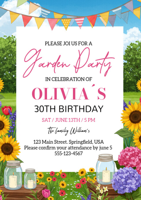 Garden Party Flyer Template | PosterMyWall