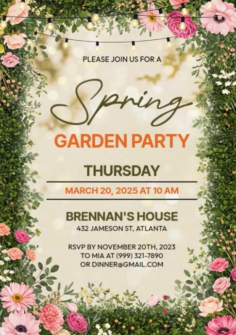 Garden Party Flyer Template | PosterMyWall