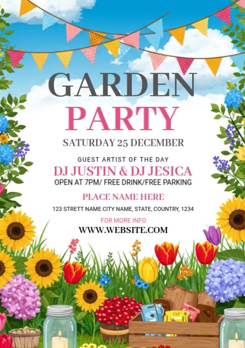 Garden Party Flyer Template | PosterMyWall