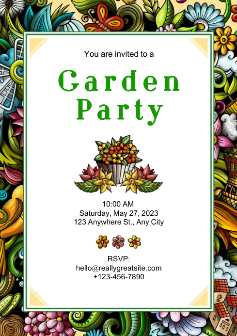 Garden Party Invitation Template | PosterMyWall