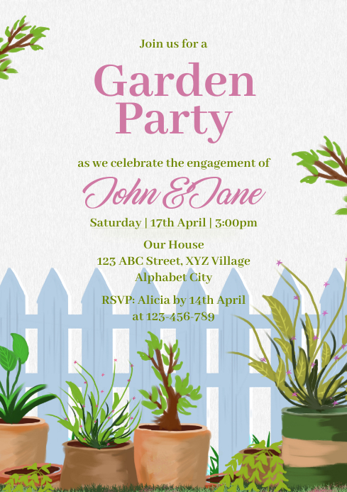 Garden Party Invitation Template | PosterMyWall