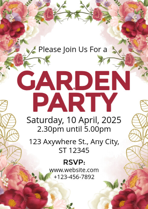 Garden party invitation template | PosterMyWall