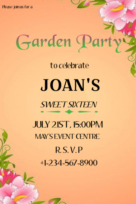 Garden Party Poster Template | PosterMyWall