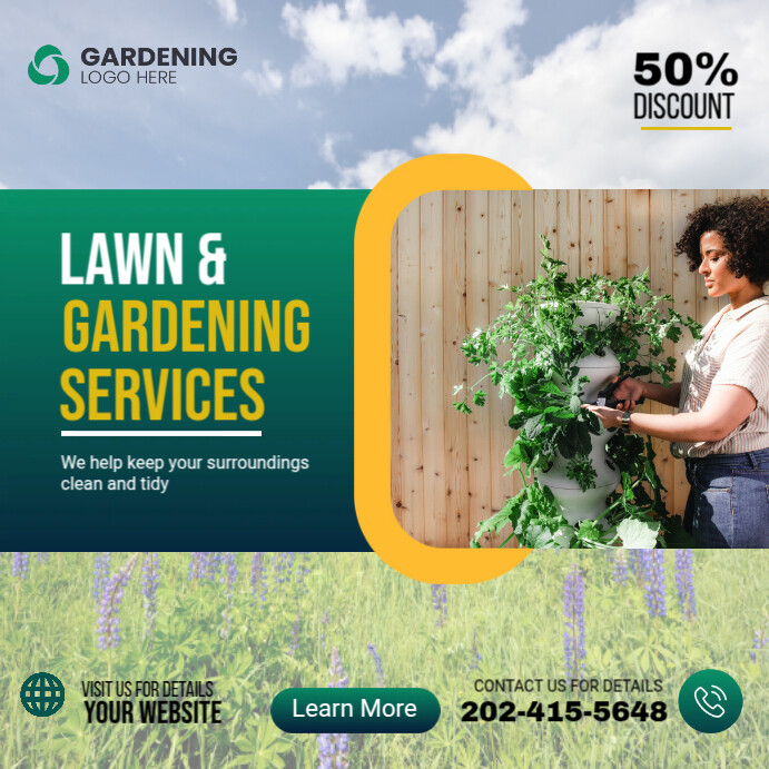 Gardening And Lawn Services AD Template | PosterMyWall