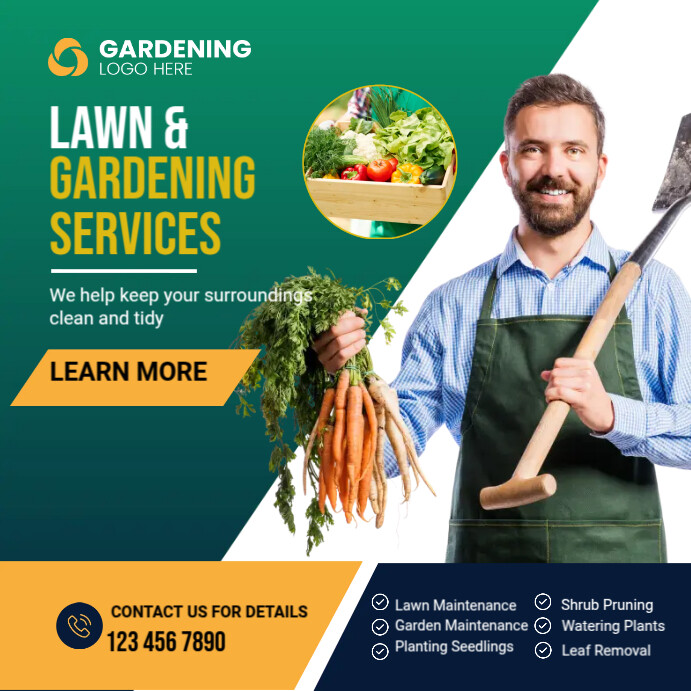 Gardening Lawn and Services Template | PosterMyWall