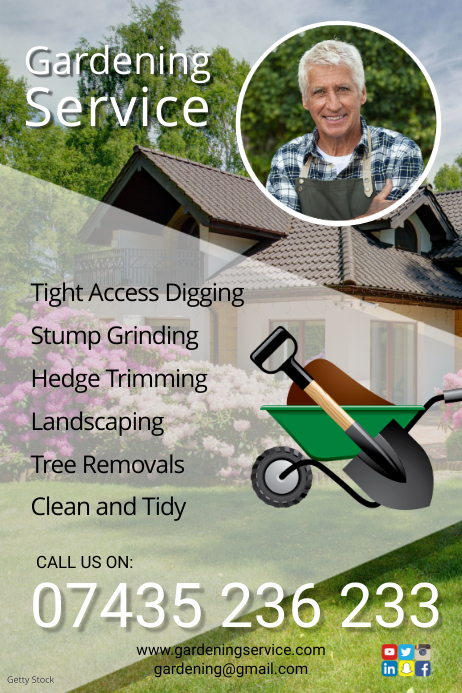 gardening service poster Template | PosterMyWall
