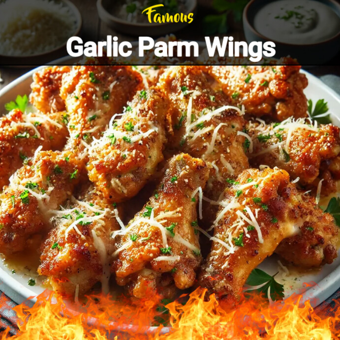 Garlic Parmesan Chicken Wings Instagram Ad Template | PosterMyWall