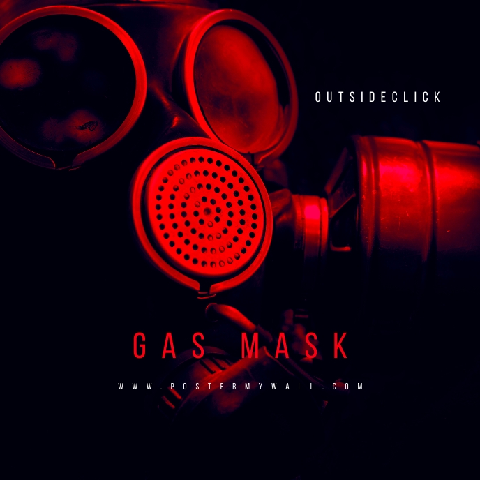 Gas Mask Red CD Cover Music Template | PosterMyWall