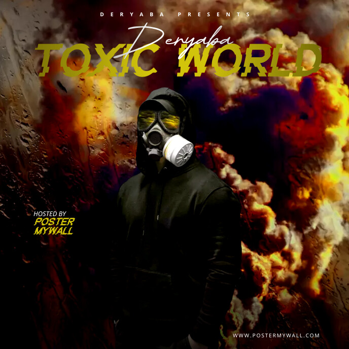 Gas Mask Toxic Rain Cloud Album Mixtape Cover Template | PosterMyWall