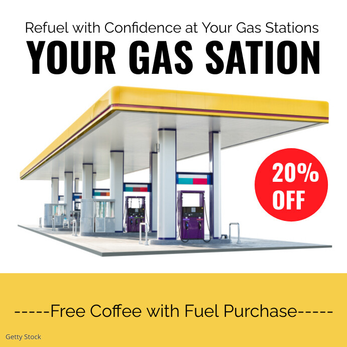 Gas Station Fuel Service Instagram Ad Template | PosterMyWall