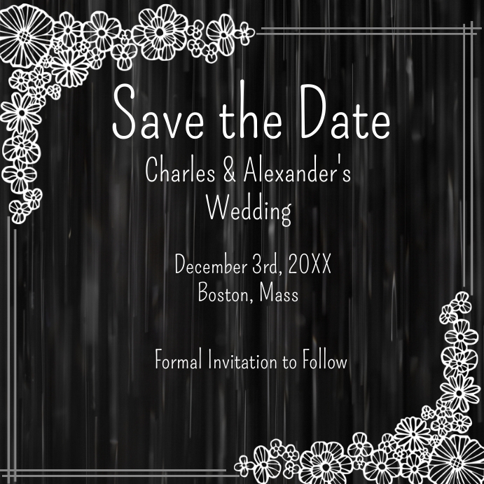 Gay Men's Wedding Save the Date Template | PosterMyWall