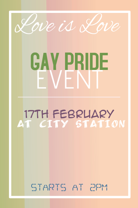 Gay pride event rainboe poster template portrait | PosterMyWall