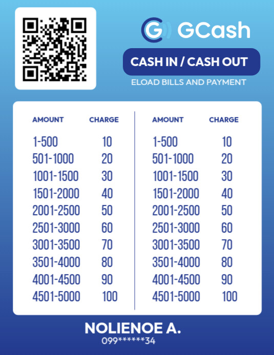 GCash Service Rates Template | PosterMyWall