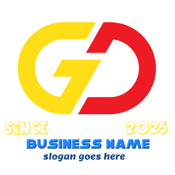 Plantilla de GD typographic logo DG app icon KW alphabet real estate ...